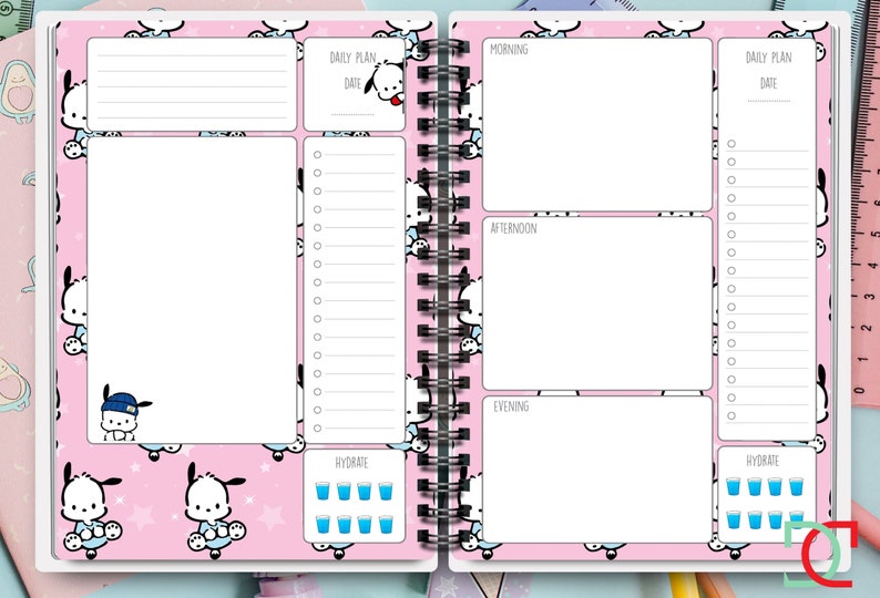 Kawaii Dog Printable Planner, Cute Kawaii Printable Inserts, Daily ...