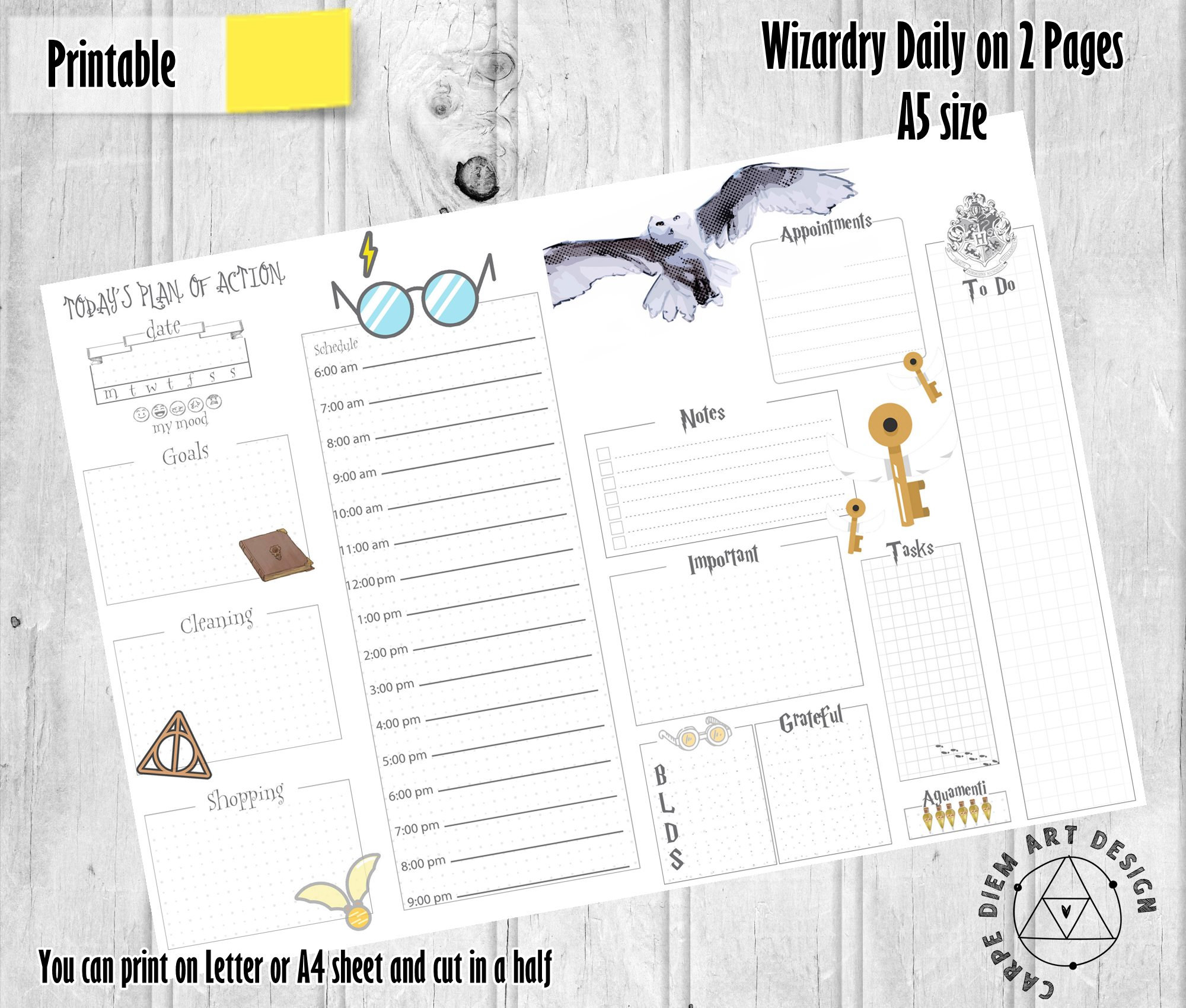 Wizardry Daily Planner/daily Planner A5/printable - Etsy