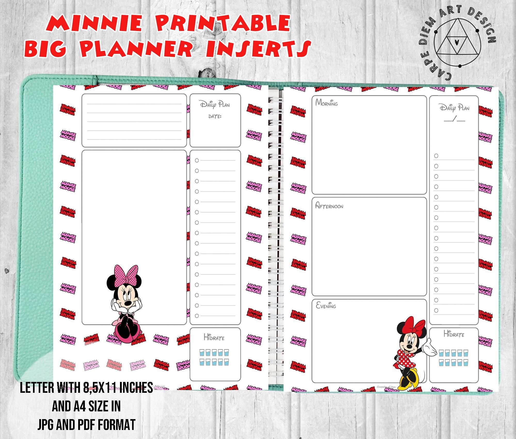 Calendars & Planners LETTER SIZE Disney Minnie Mickey Mouse Couture ...
