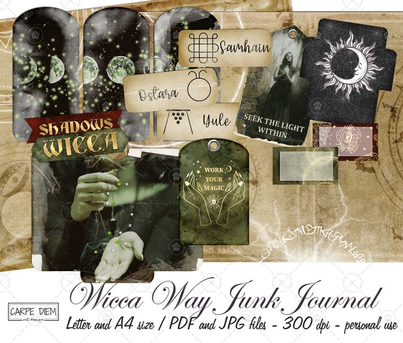 Wicca Junk Journal Printable Journal Kit, Witch Junk Journal ...