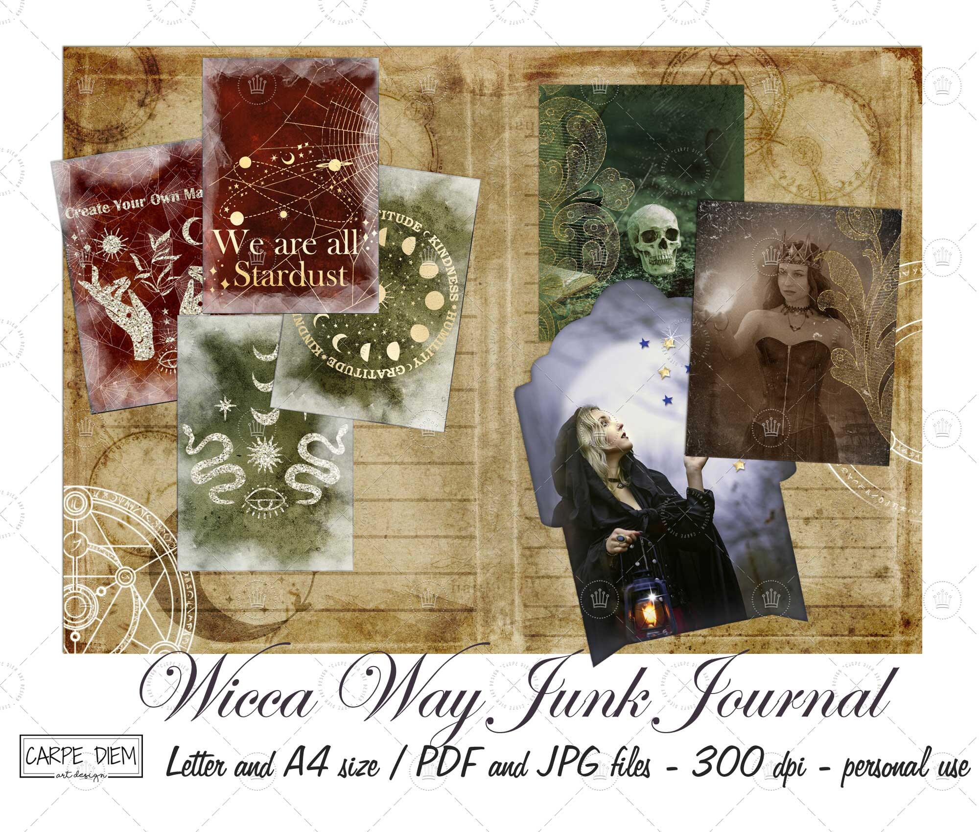 Wicca Junk Journal Printable Journal Kit, Witch Junk Journal ...