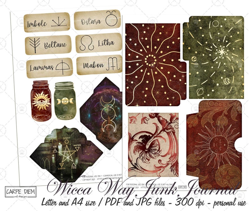 Wicca Junk Journal Printable Journal Kit Witch Junk Journal - Etsy