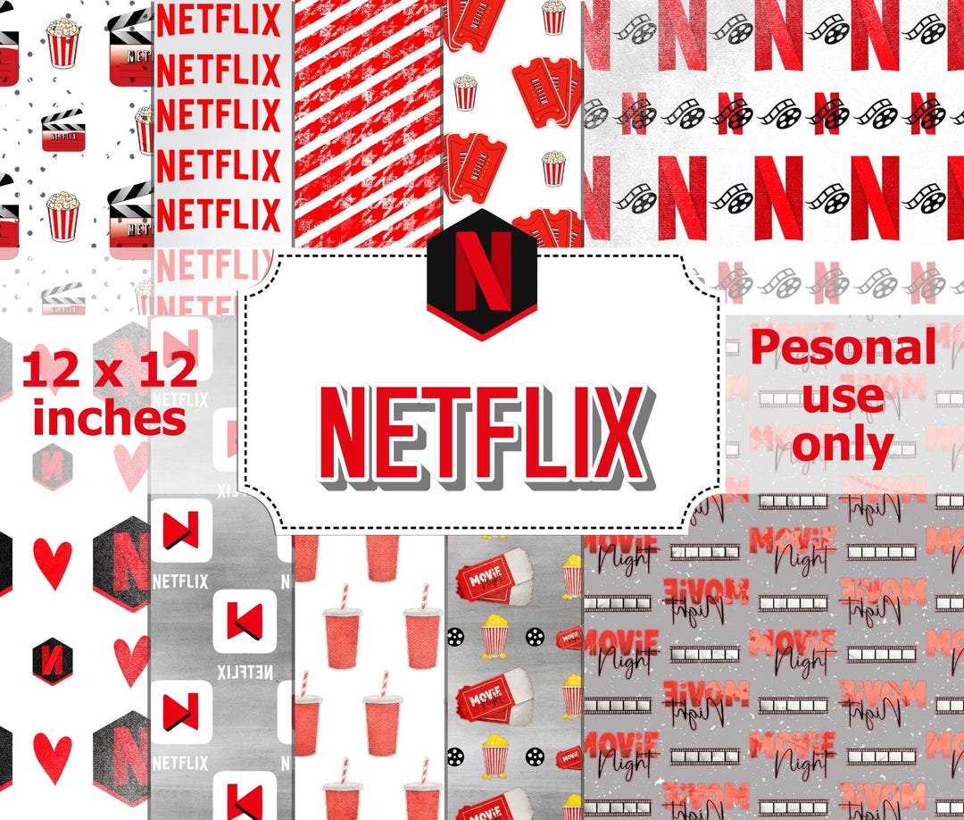 Netflix Seamless Patterns, Netflix Digital Paper Pack, Netflix ...