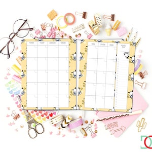 Kawaii Dog Printable Planner, Cute Kawaii Printable Inserts, Daily ...