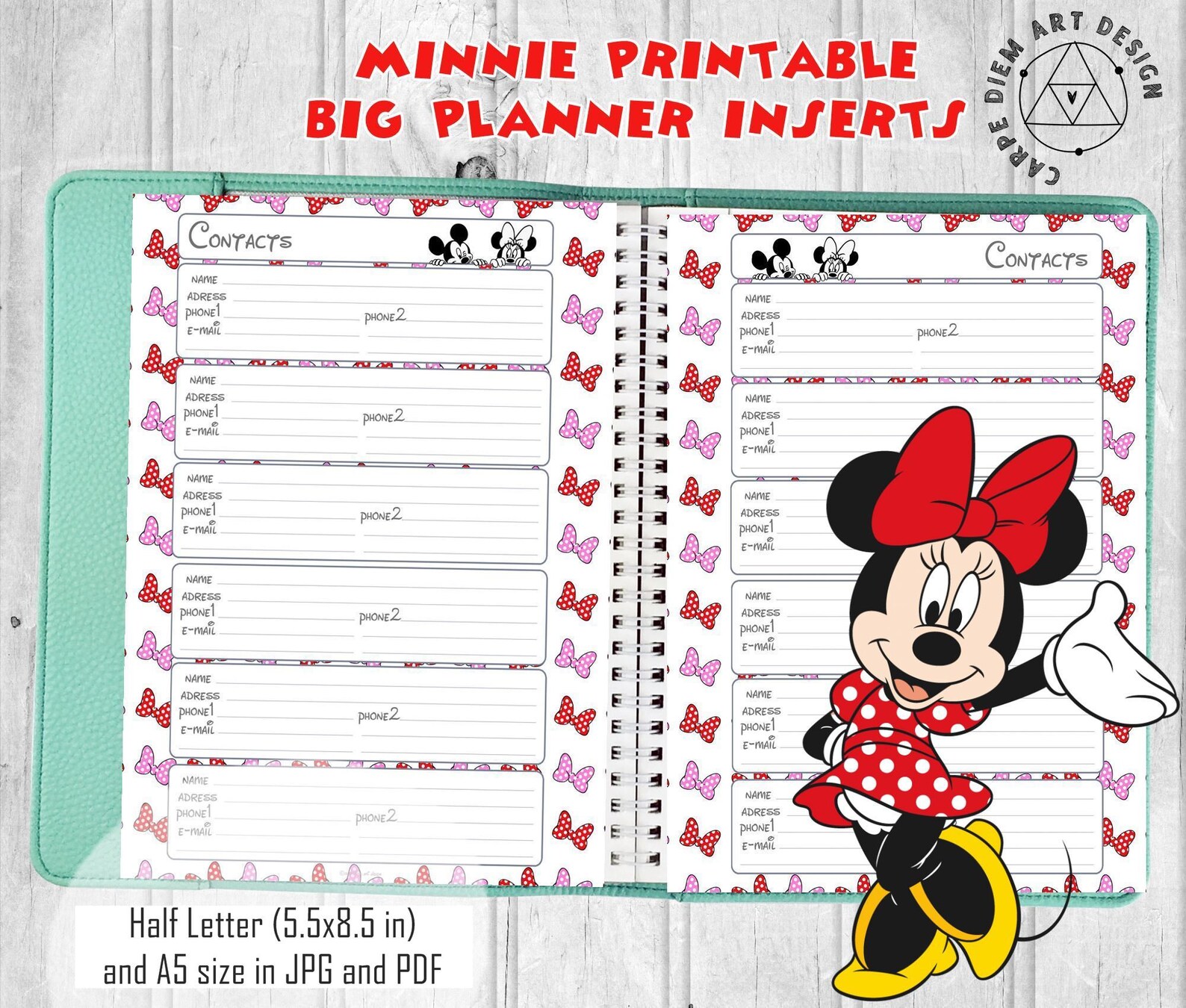 A5 Printable Planner Minnie Mouse Printable Planner Pages - Etsy
