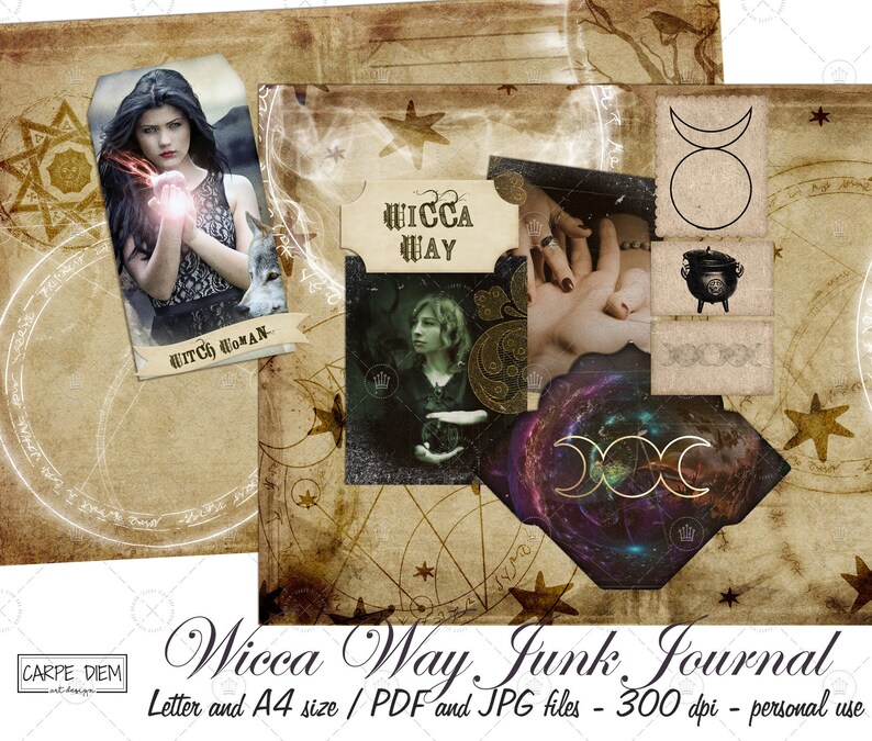 Wicca Junk Journal Printable Journal Kit, Witch Junk Journal ...