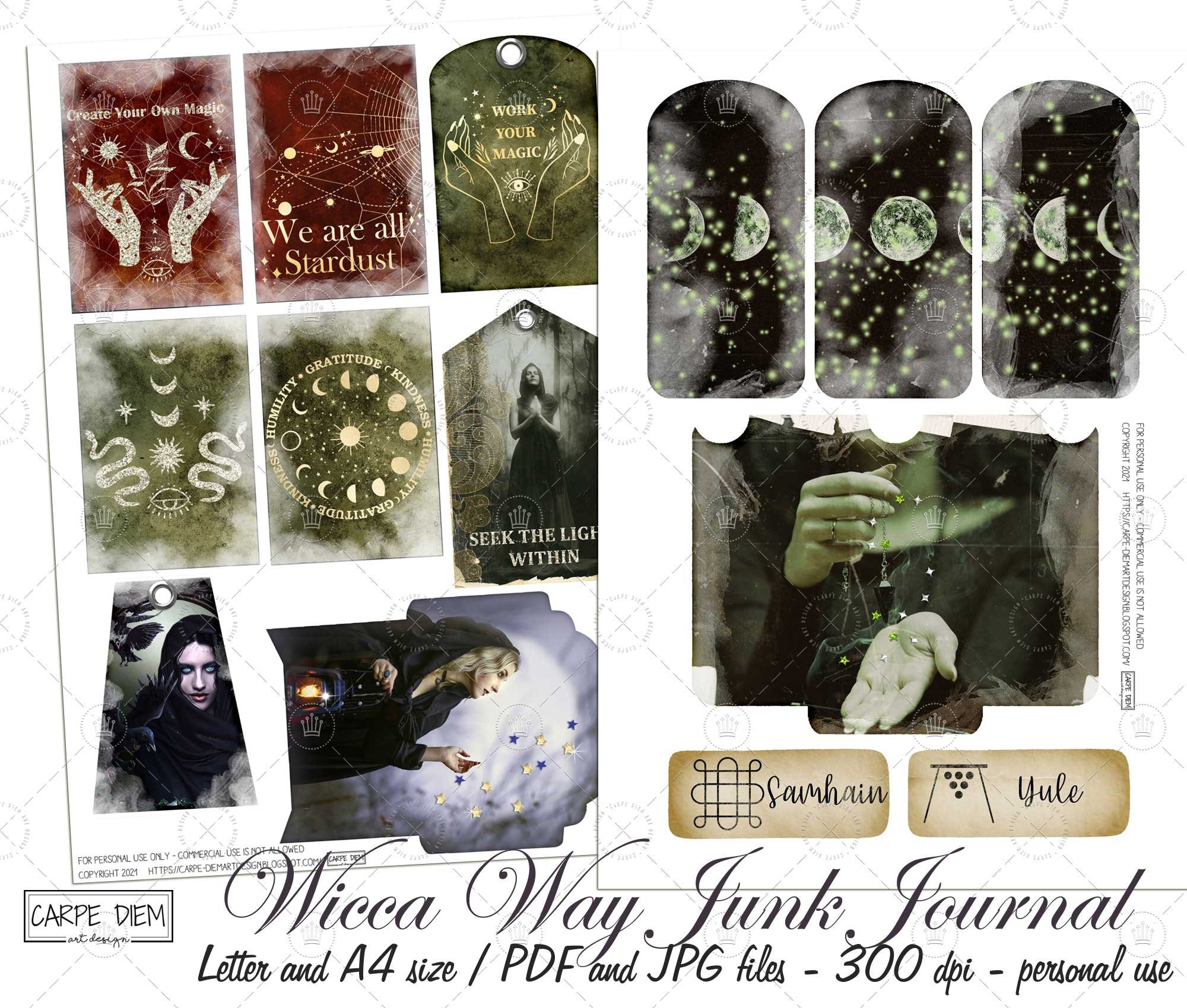Wicca Junk Journal Printable Journal Kit Witch Junk Journal - Etsy