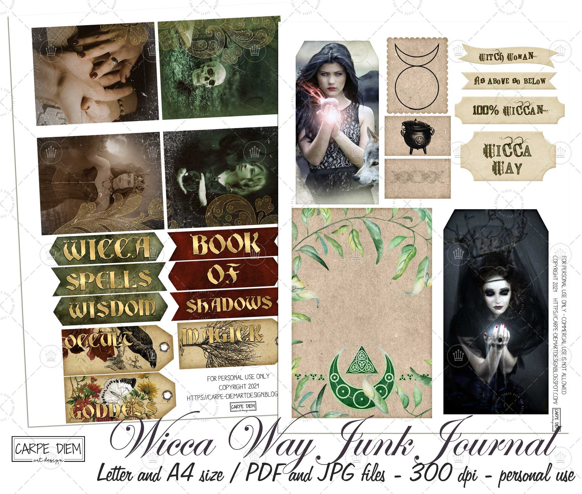 Wicca Junk Journal Printable Journal Kit Witch Junk Journal - Etsy