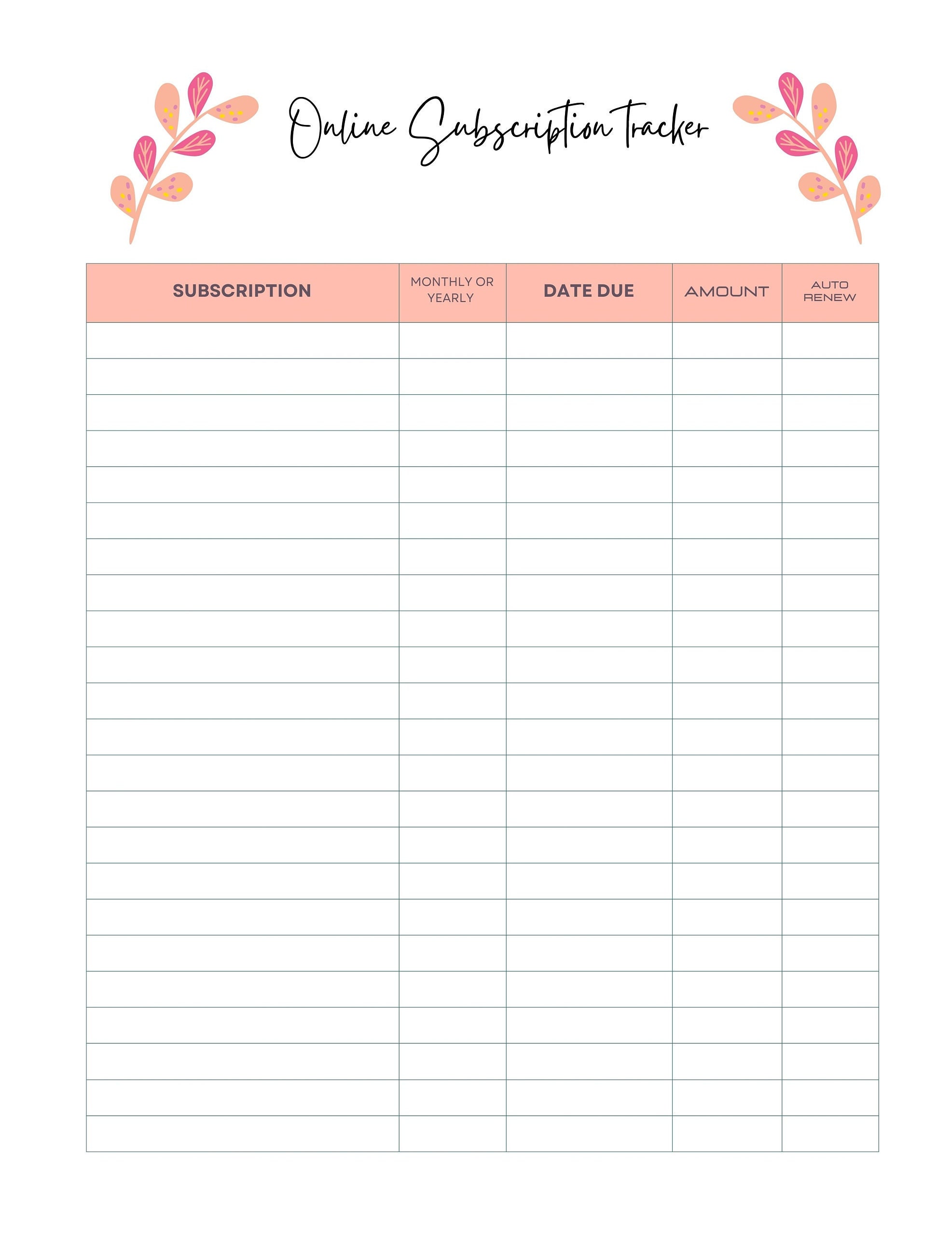 Printable Trackers and Lists for Organization Digital - Etsy Canada