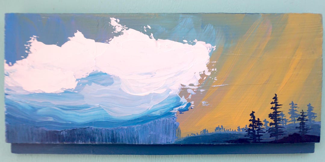 Rain Cloud Painting, Thick Textured Artwork - Etsy