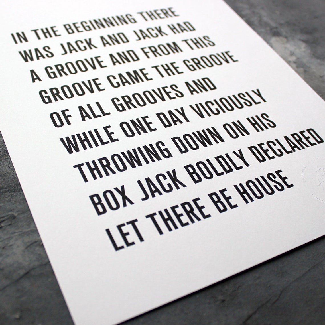 My House Rhythm Control A4 Black and White Typographic | Etsy