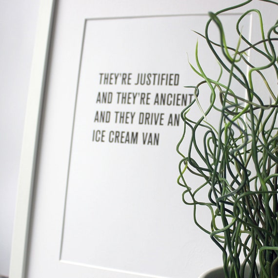 Justified and Ancient KLF A4 Black and White Typographic - Etsy