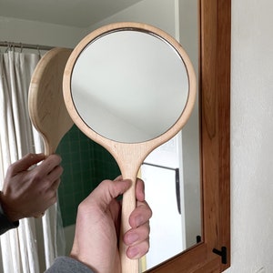 6 Wooden Handheld Mirror - Etsy