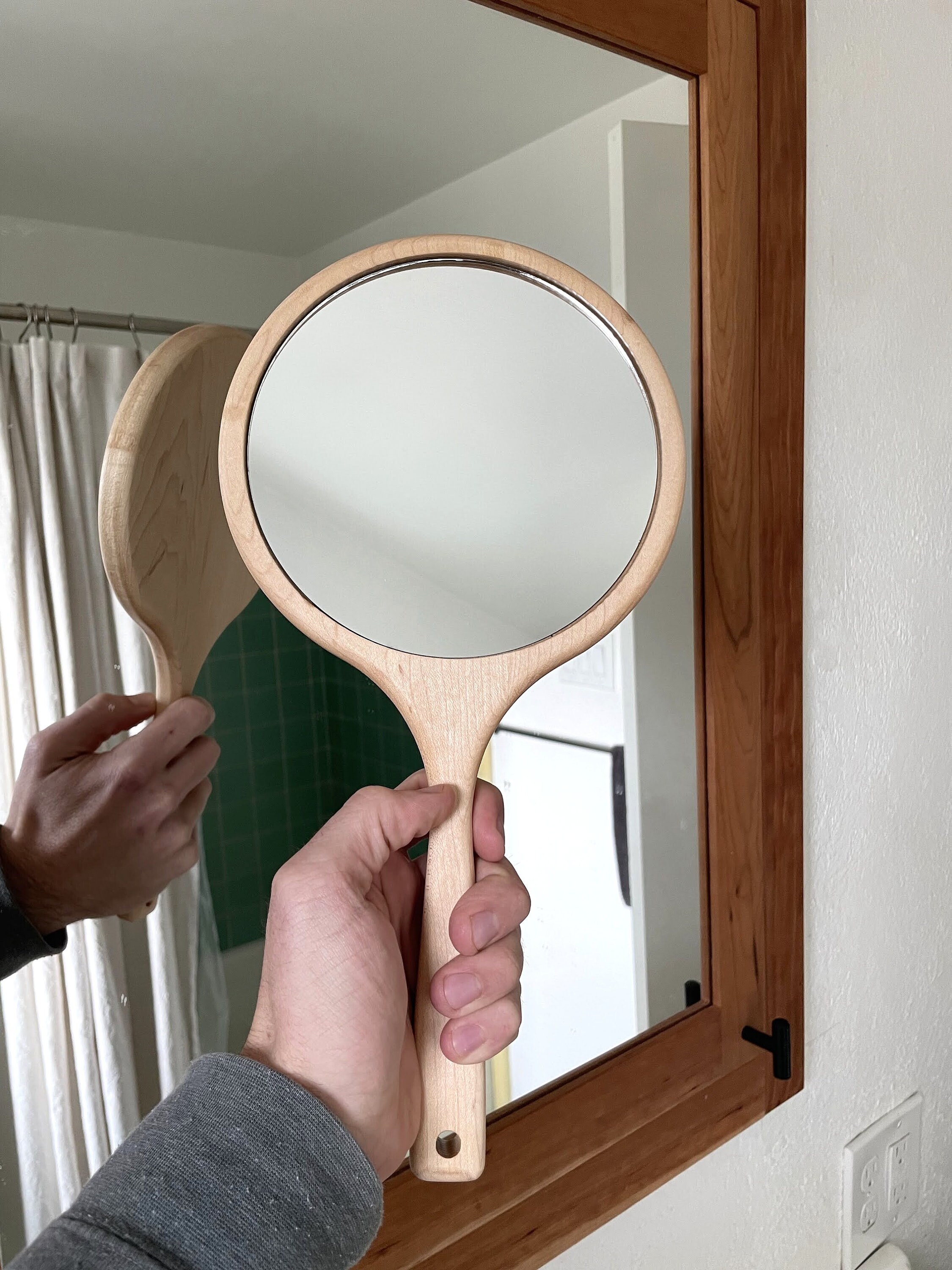 6 Wooden Handheld Mirror - Etsy