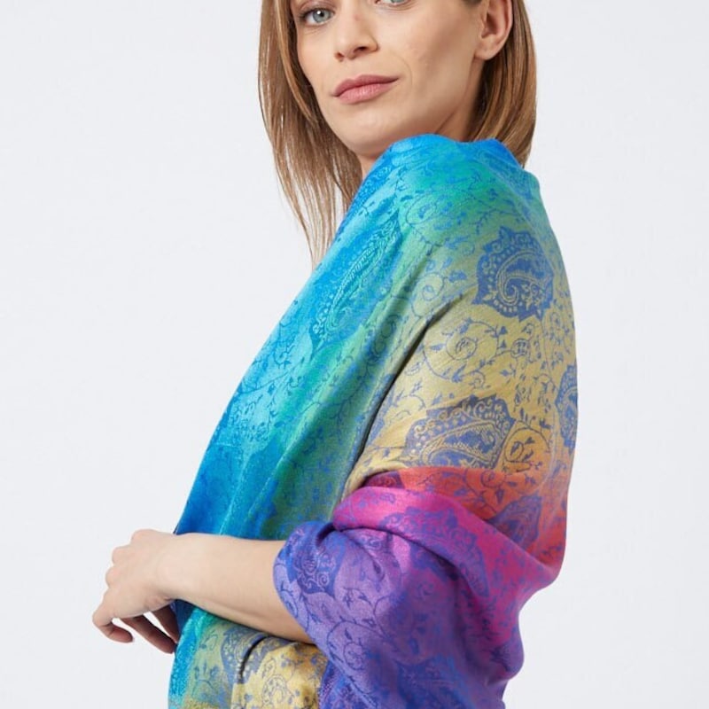 Rainbow Colour Scarf - Etsy