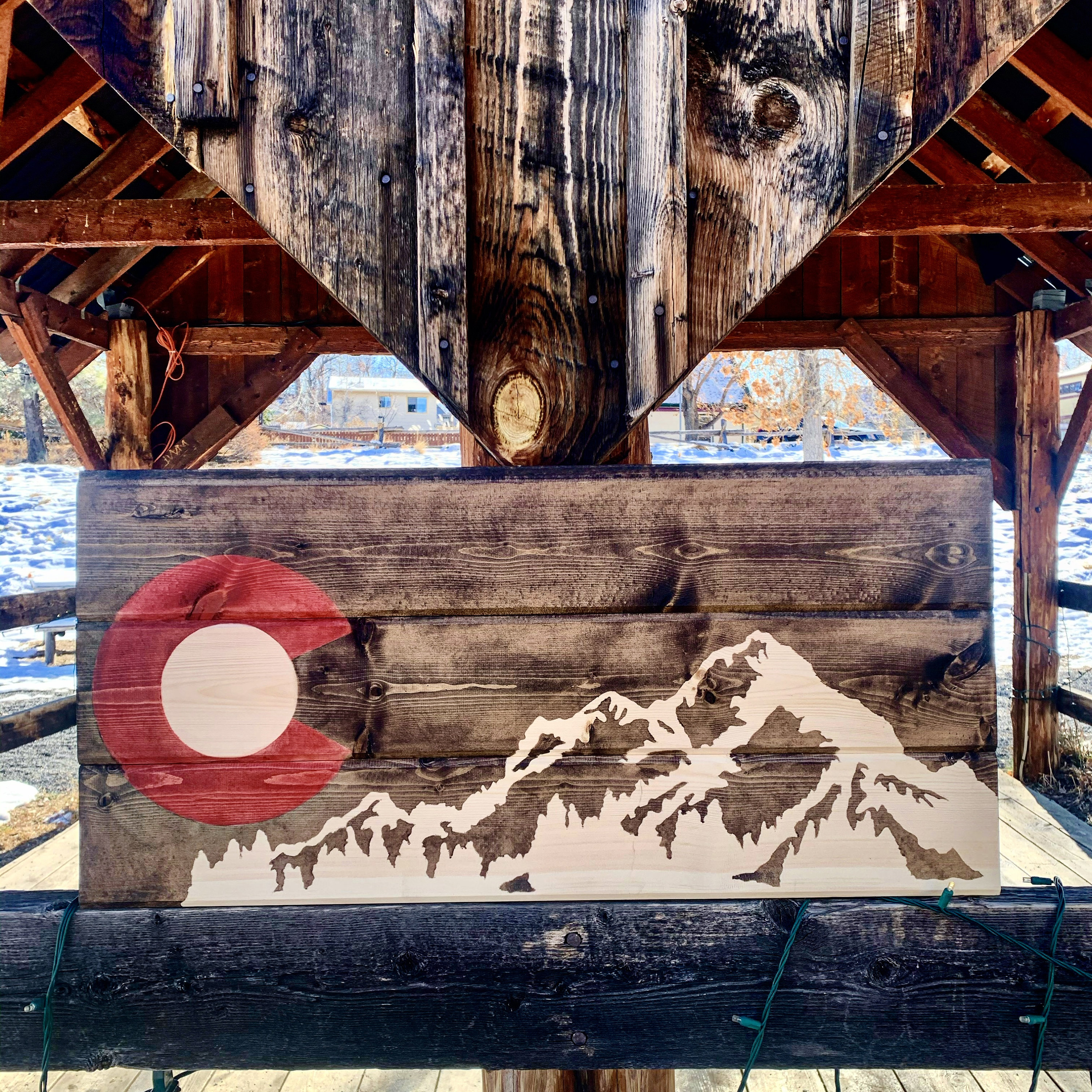 Colorado Art Colorado Mountain Art Colorado Wooden Flag | Etsy