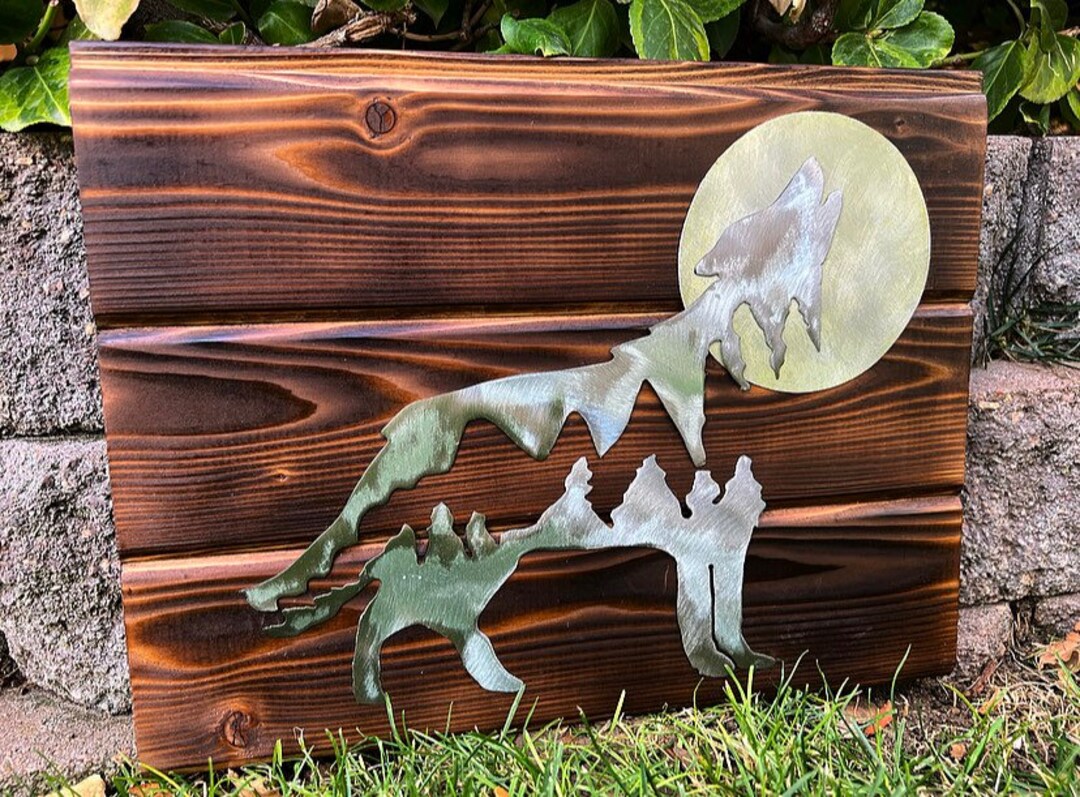 Metal Art, Wolf Art, Wolf and Forest Design, Metal Wolf, Wolf Howling ...
