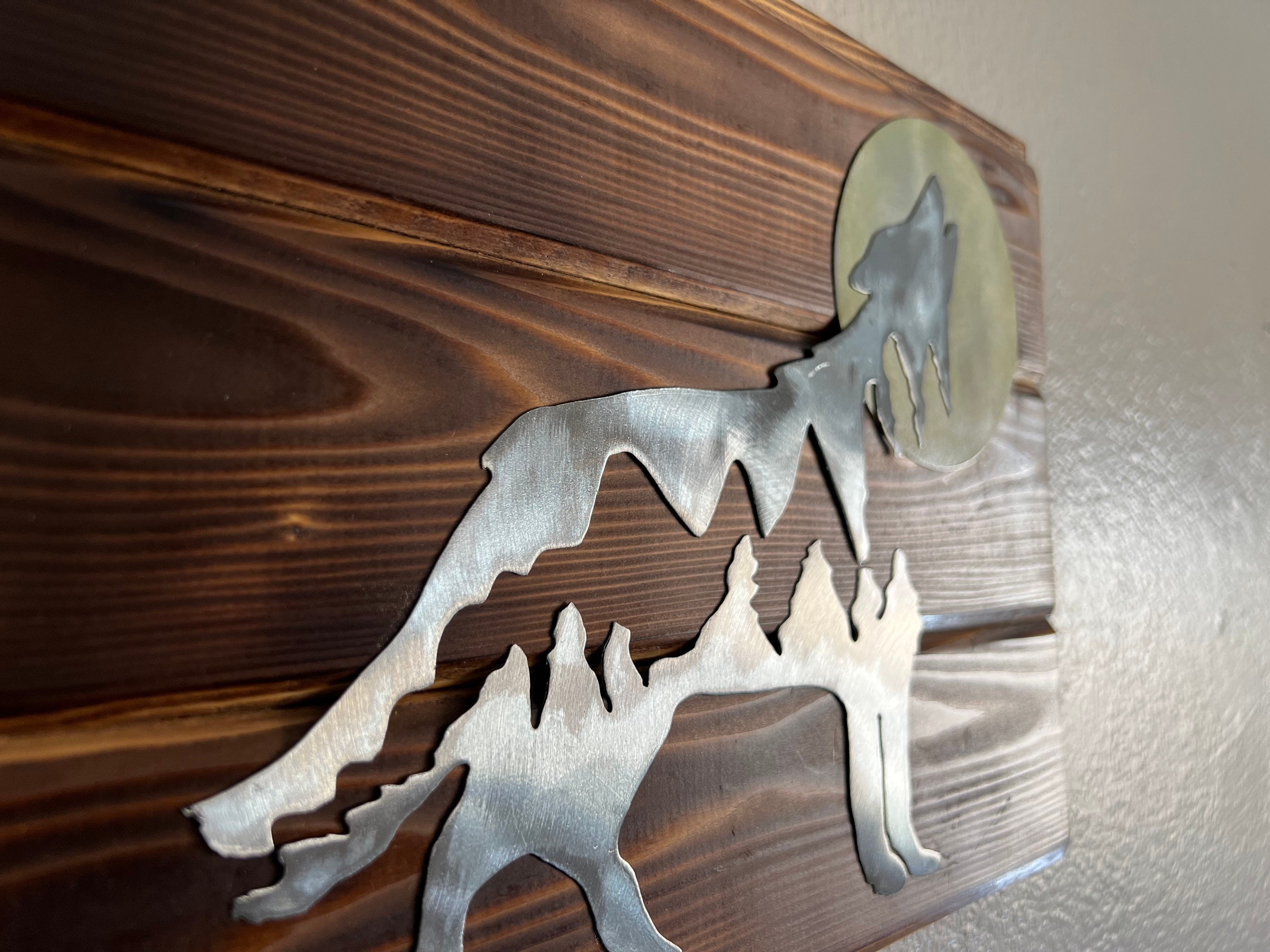 Metal Art Wolf Art Wolf and Forest Design Metal Wolf Wolf | Etsy