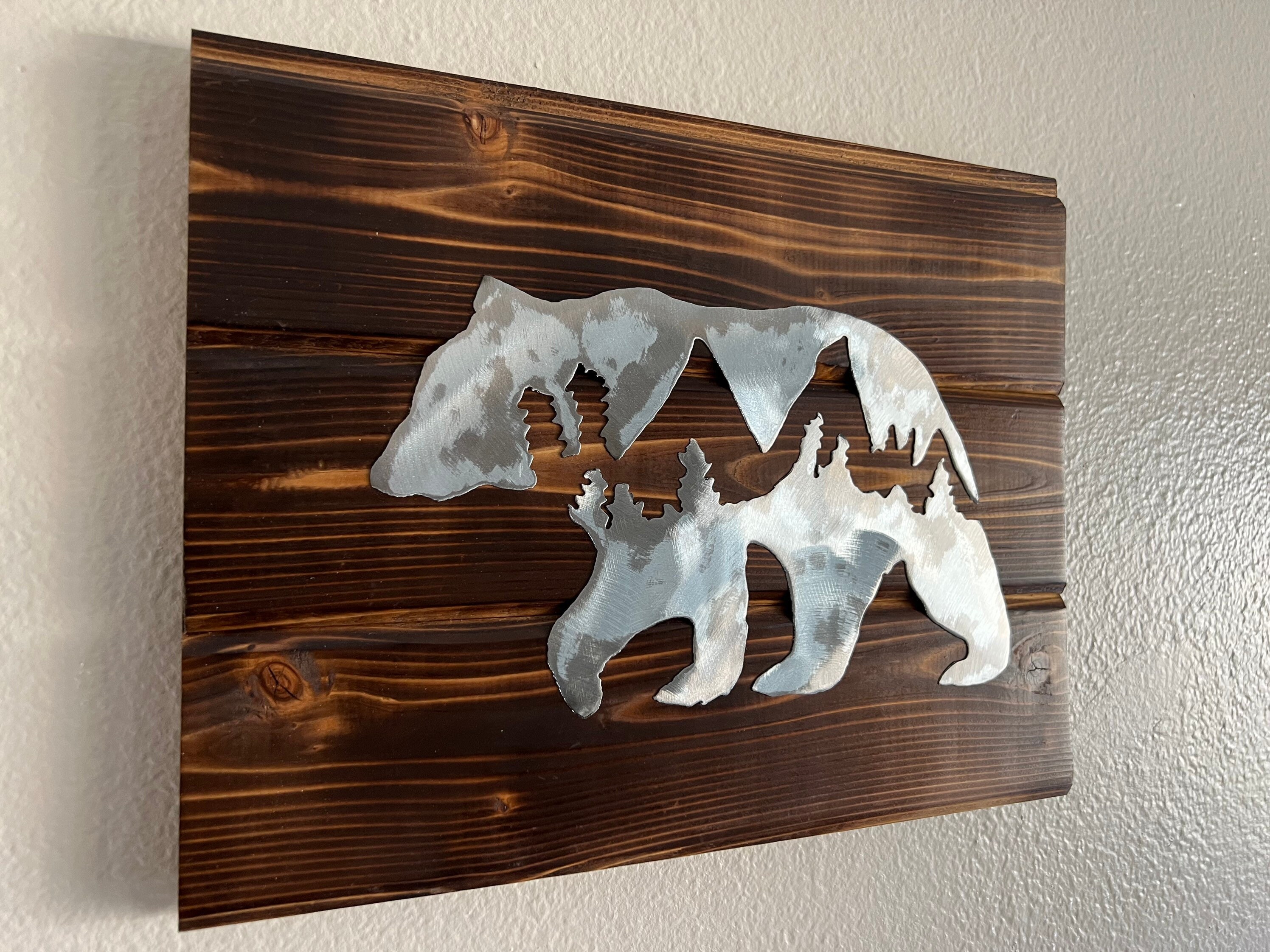 Metal Art, Bear Art, Bear and Forest Design, Metal Bear, Colorado Bear ...