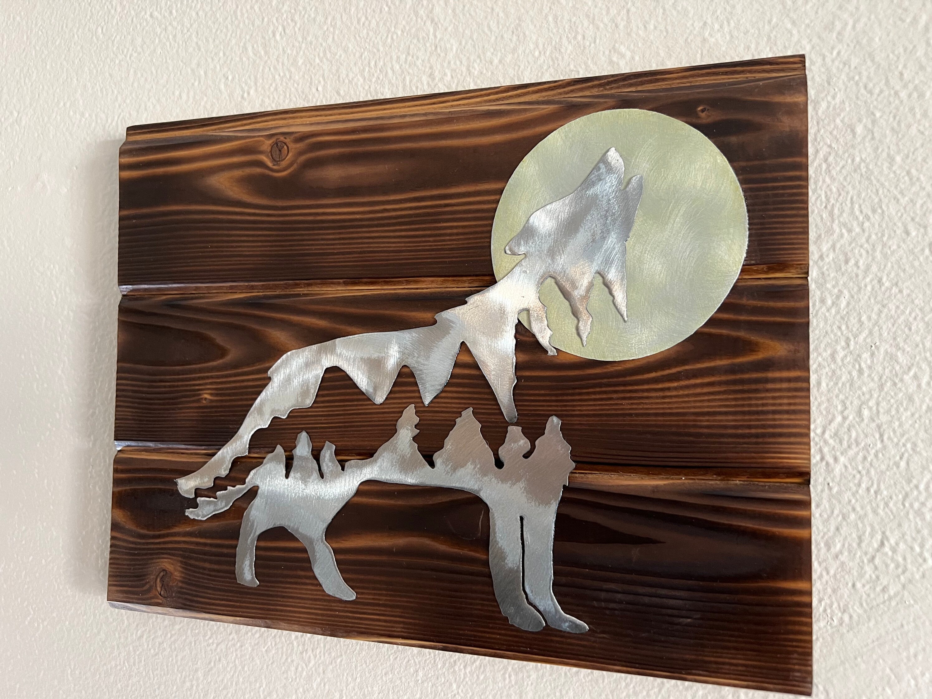 Metal Art Wolf Art Wolf and Forest Design Metal Wolf Wolf | Etsy
