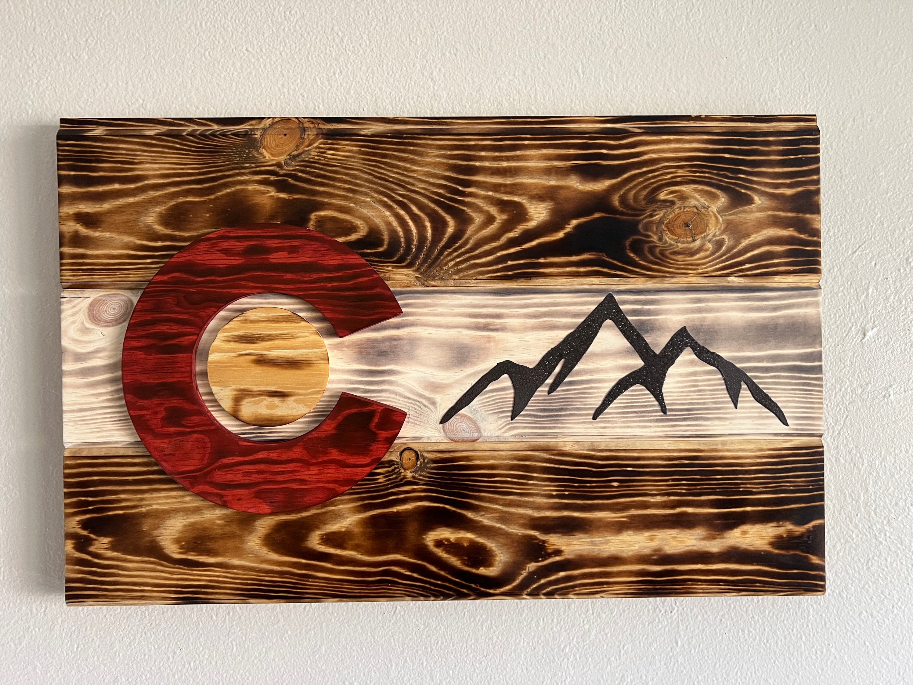 Beautiful Colorado Wood Flag, Rustic Style, Colorado Gift, Colorado ...