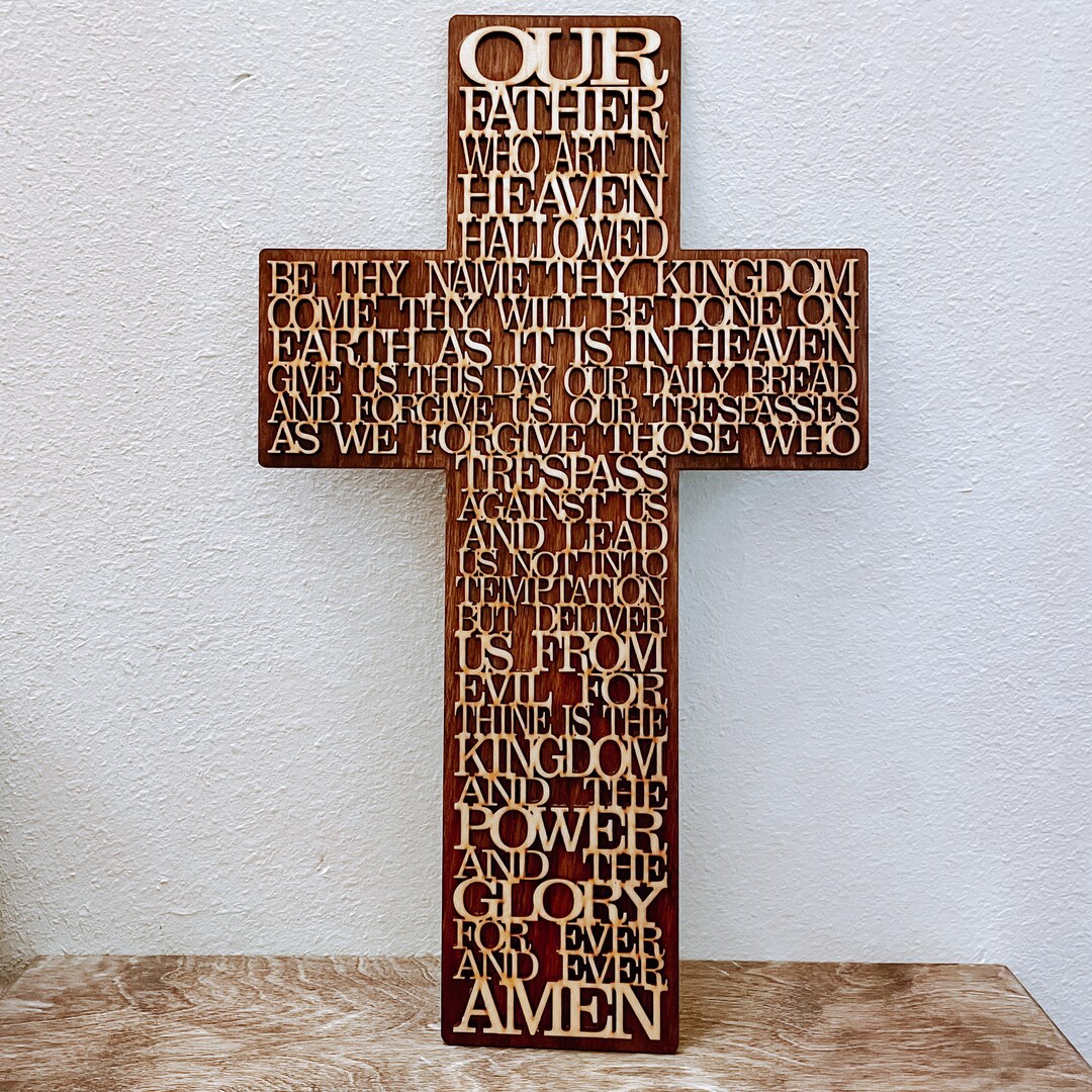 Wooden Lord's Prayer Cross - Etsy