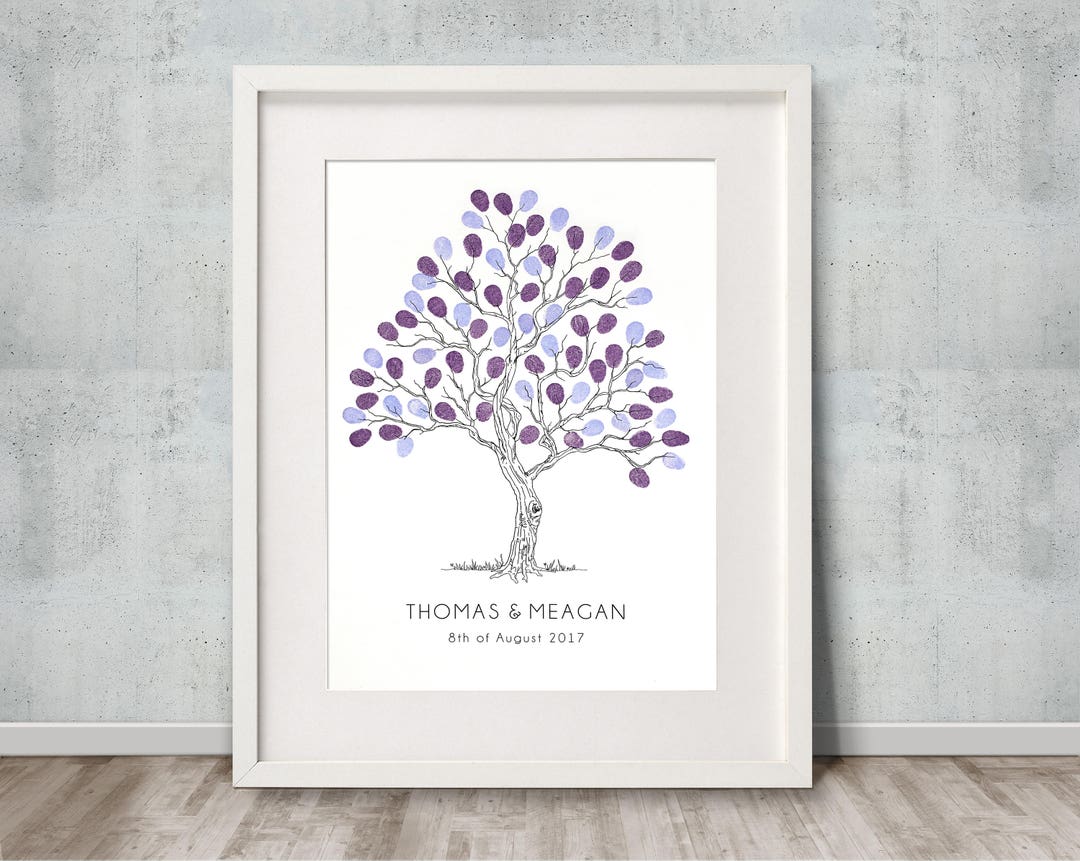 A3 Fingerprint Tree Wedding Guest Book A3 Size, 40-80 Guests ...