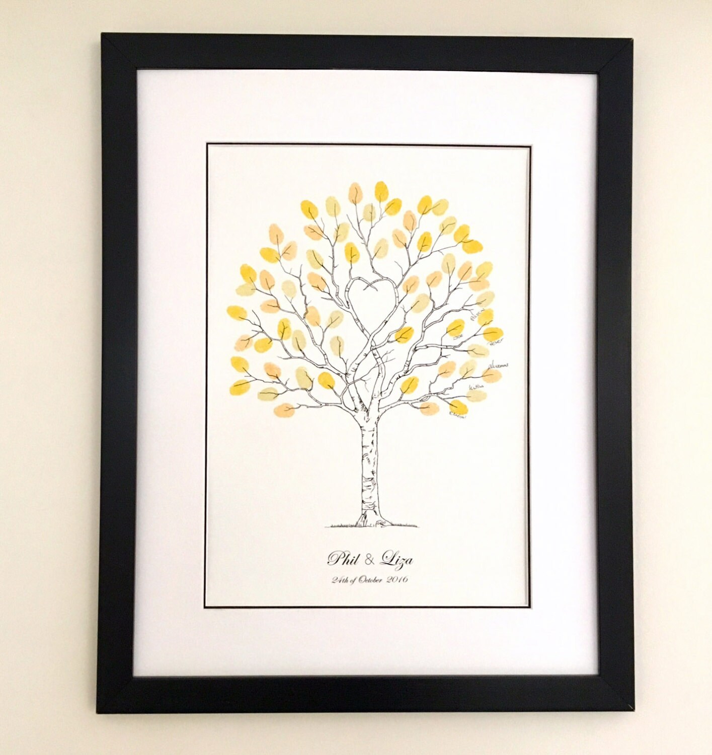 Fingerprint Trees A3, Wedding Guest Book "unity Tree" A3 Size + 2 Ink ...