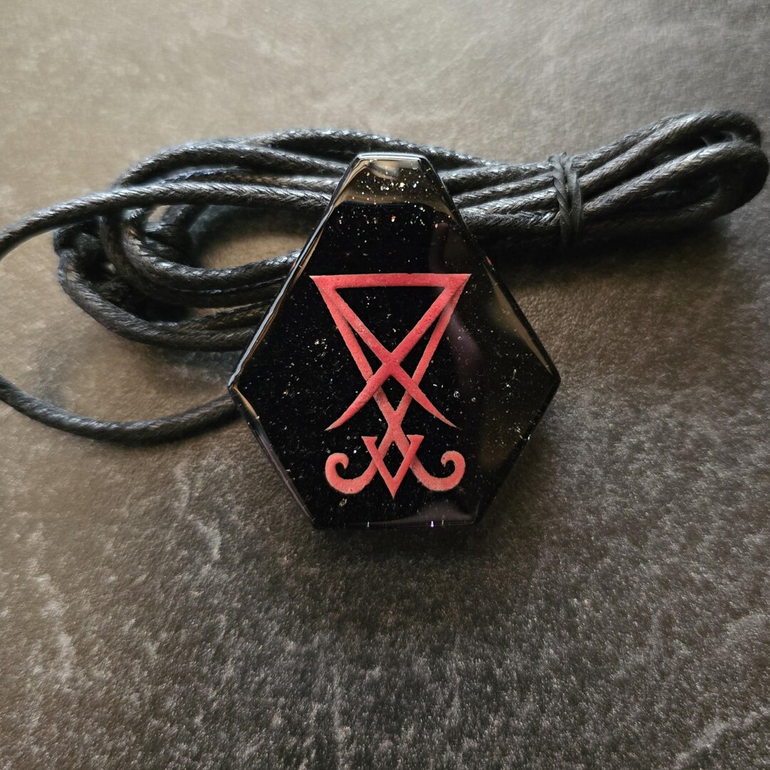 Lucifer Morningstar Sigil Satanic Temple Fused Glass Art Pendant ...