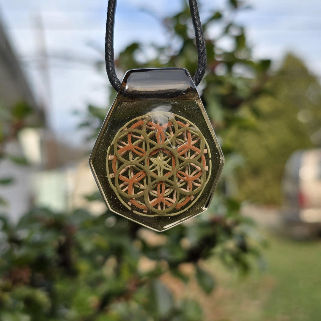 Dimensional Flower of Life Sacred Geometry Glow in the Dark Fused Glass ...