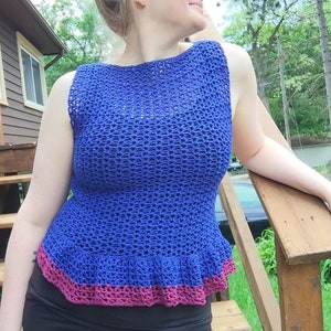 Crochet Pattern - Weekend Lover Top - Peplum Tank Top - PDF PATTERN - Etsy