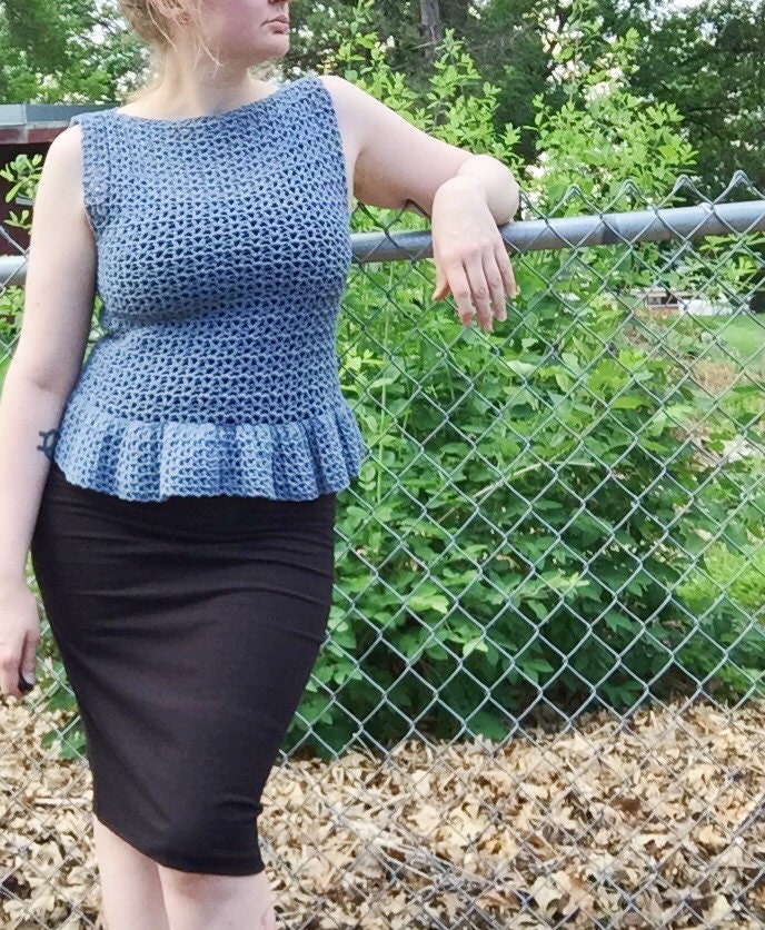 Crochet Pattern - Weekend Lover Top - Peplum Tank Top - PDF PATTERN - Etsy