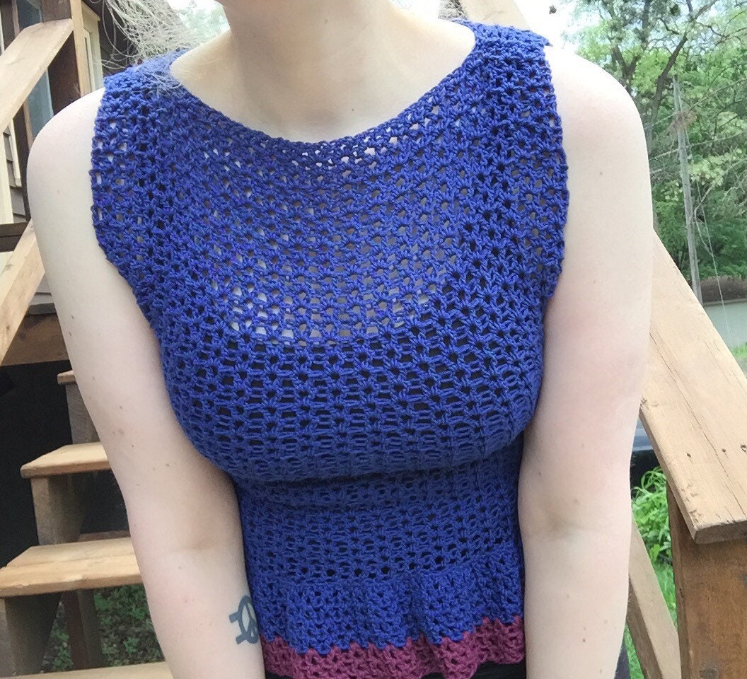 Crochet Pattern - Weekend Lover Top - Peplum Tank Top - PDF PATTERN - Etsy
