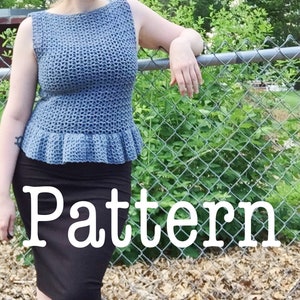 Crochet Pattern - Weekend Lover Top - Peplum Tank Top - PDF PATTERN - Etsy