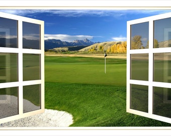 Window Scape Golf Course 3 Wall Decal Graphic Sticker Mural | Etsy
