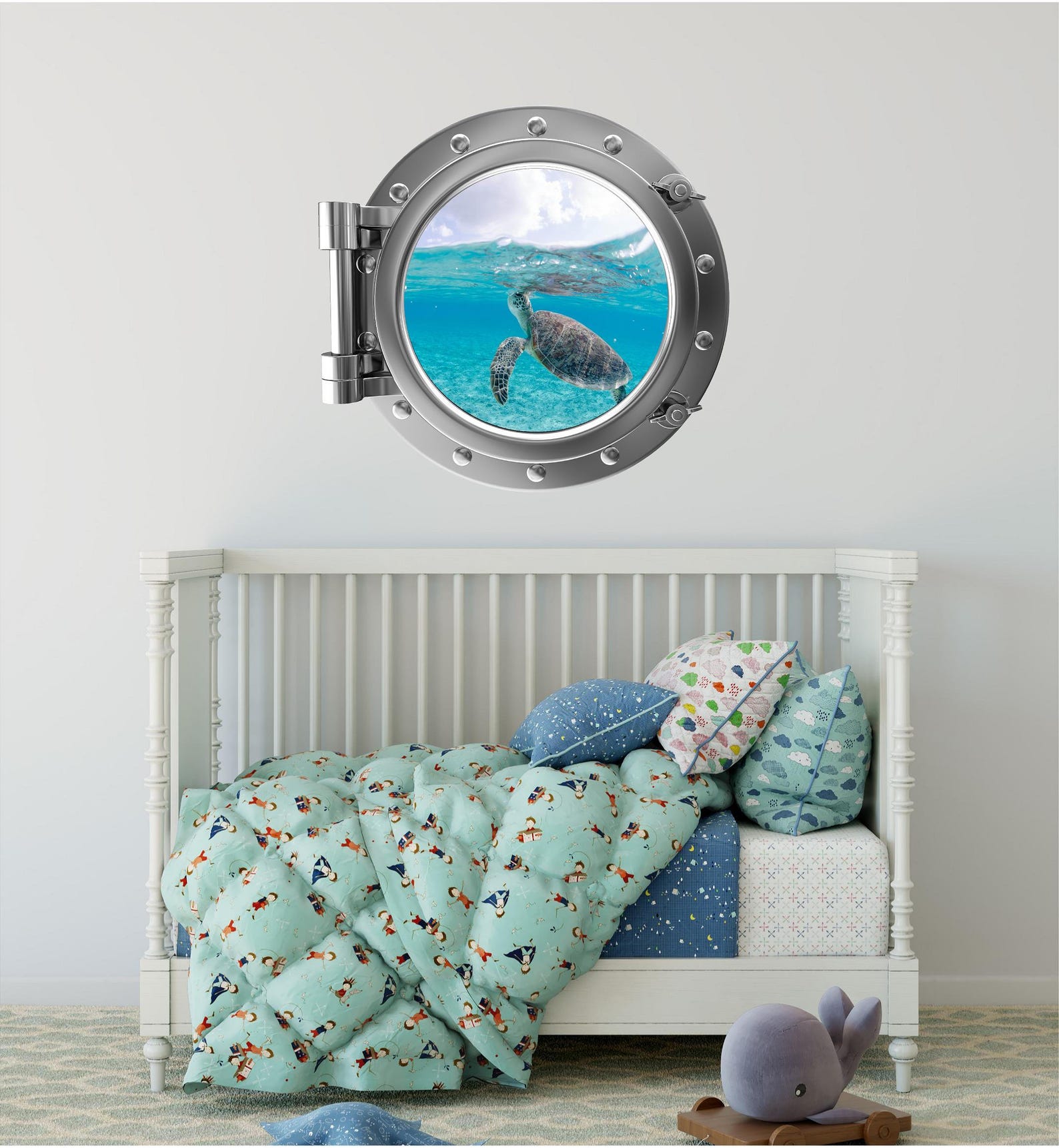 Port Scape Baby Turtle #6 Porthole Wall Sticker Decal Sea Turtles ...