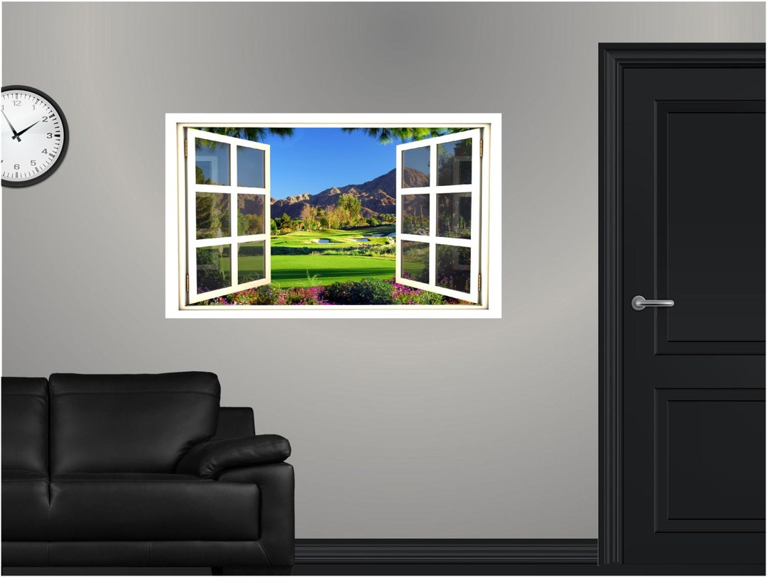 Window Scape Golf Course #2 Wall Decal Graphic Sticker Mural Kids Game ...