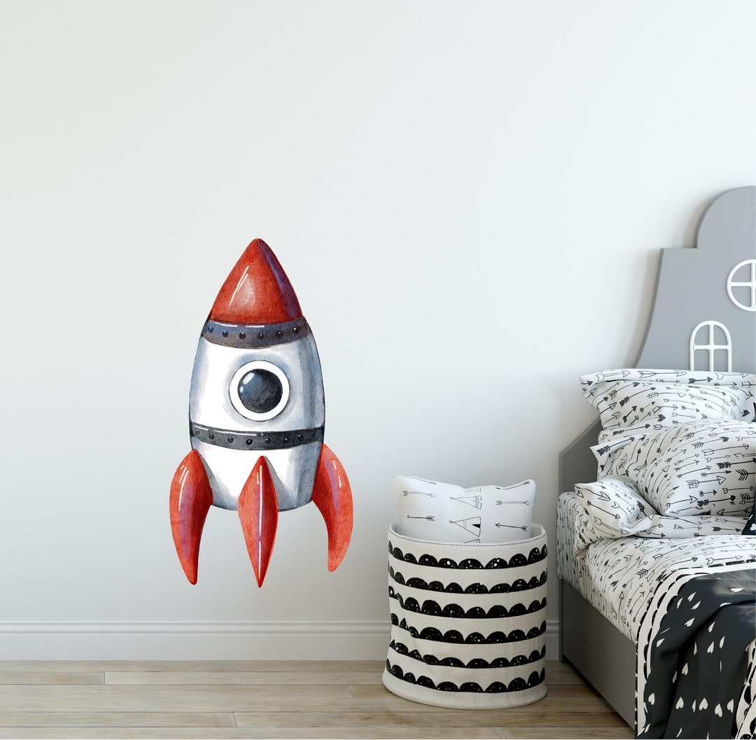 Watercolor Space Shuttle Wall Decal Removable Peel and Stick Fabric ...