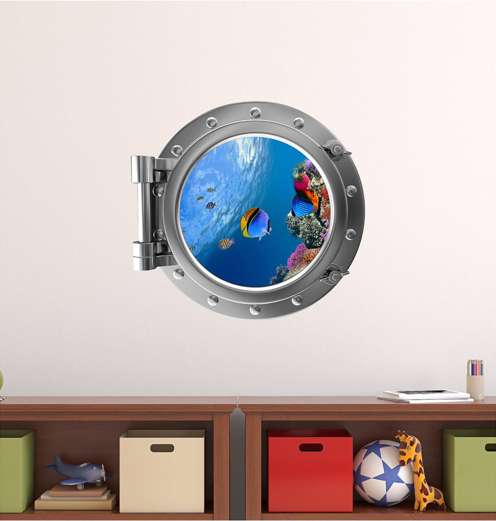 Tropical Reef Life 2 Porthole Wall Decal Port Scape Vinyl | Etsy