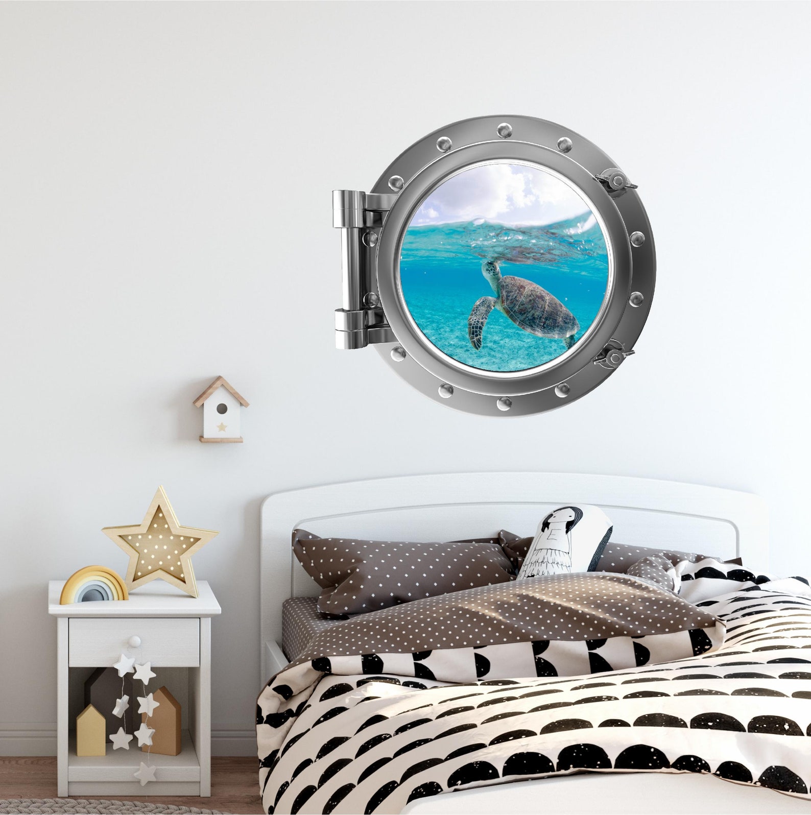 Port Scape Baby Turtle #6 Porthole Wall Sticker Decal Sea Turtles ...
