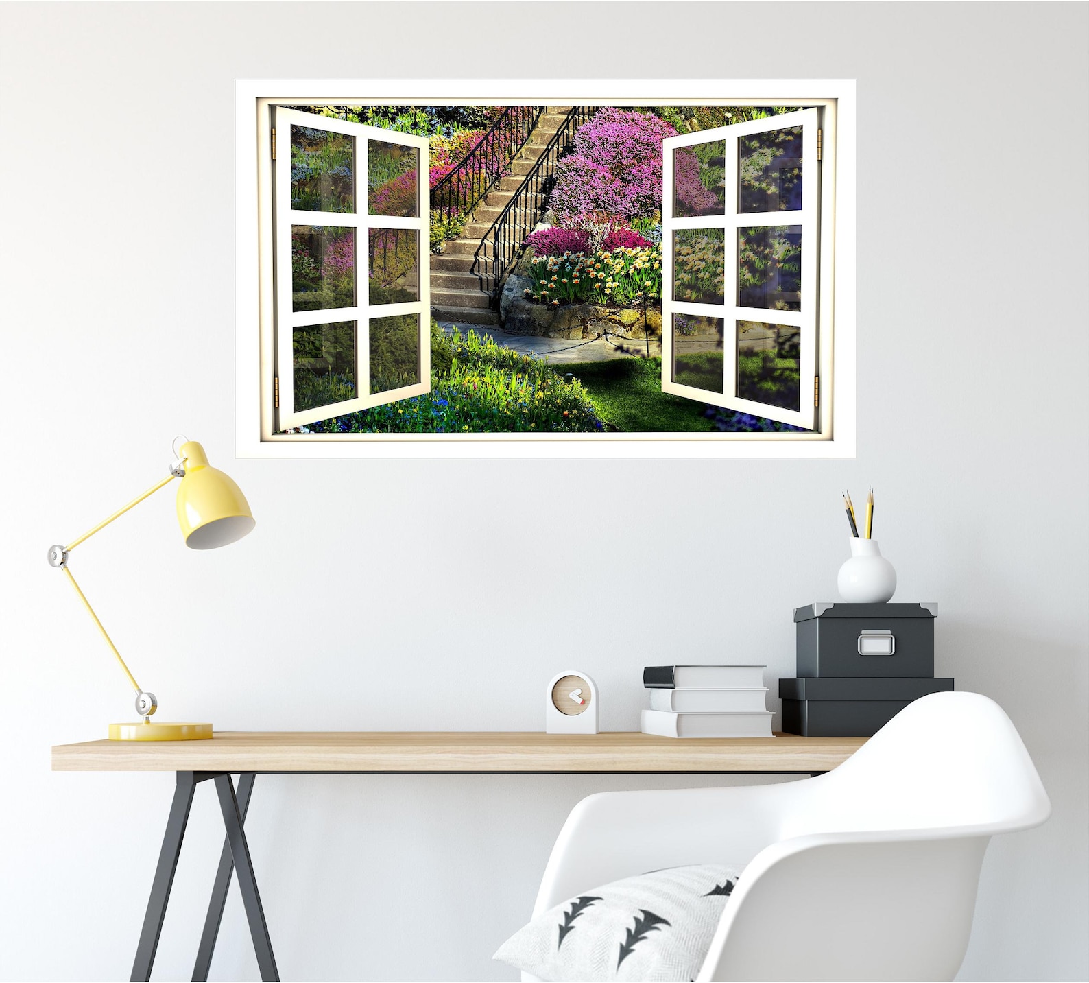 3D Effect Window View Wall Sticker Decal Amazing Flower Garden | Etsy