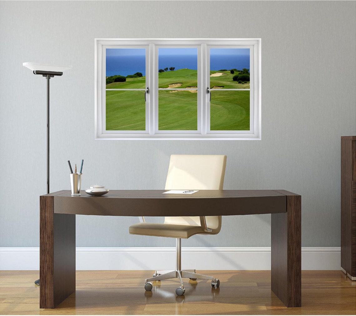 Window Scape Golf Course Ocean #5 Wall Decal Graphic Sticker Mural Kids ...