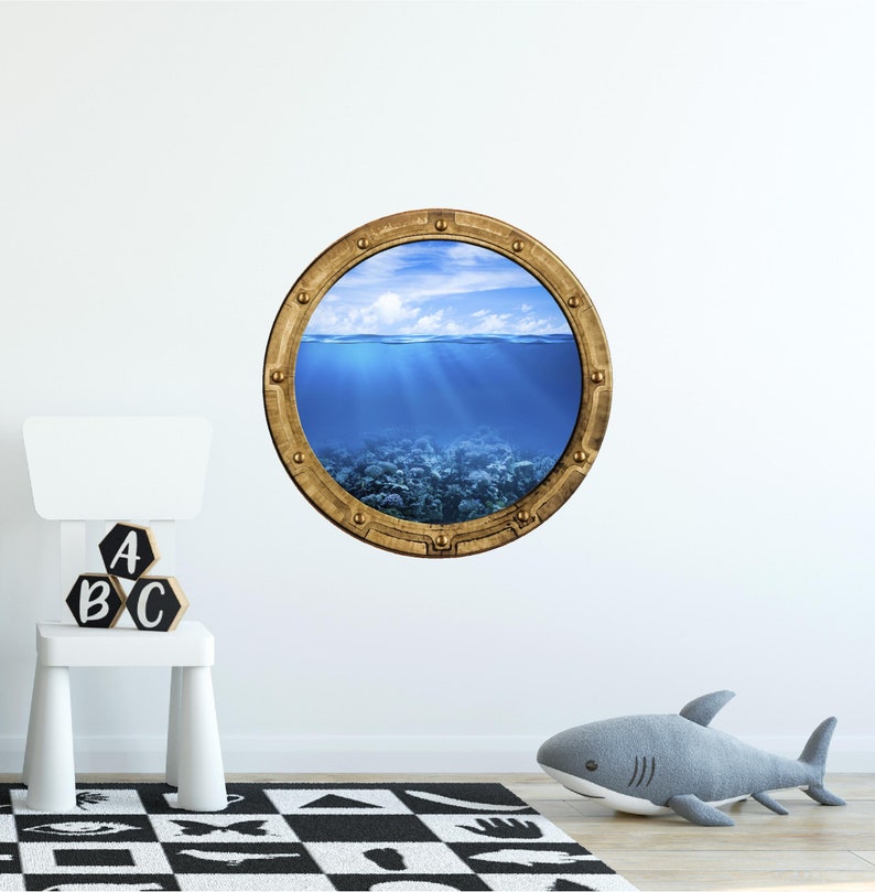 Coral Reef #2 Porthole Window Wall Decal Removable Vinyl Sea Life ...