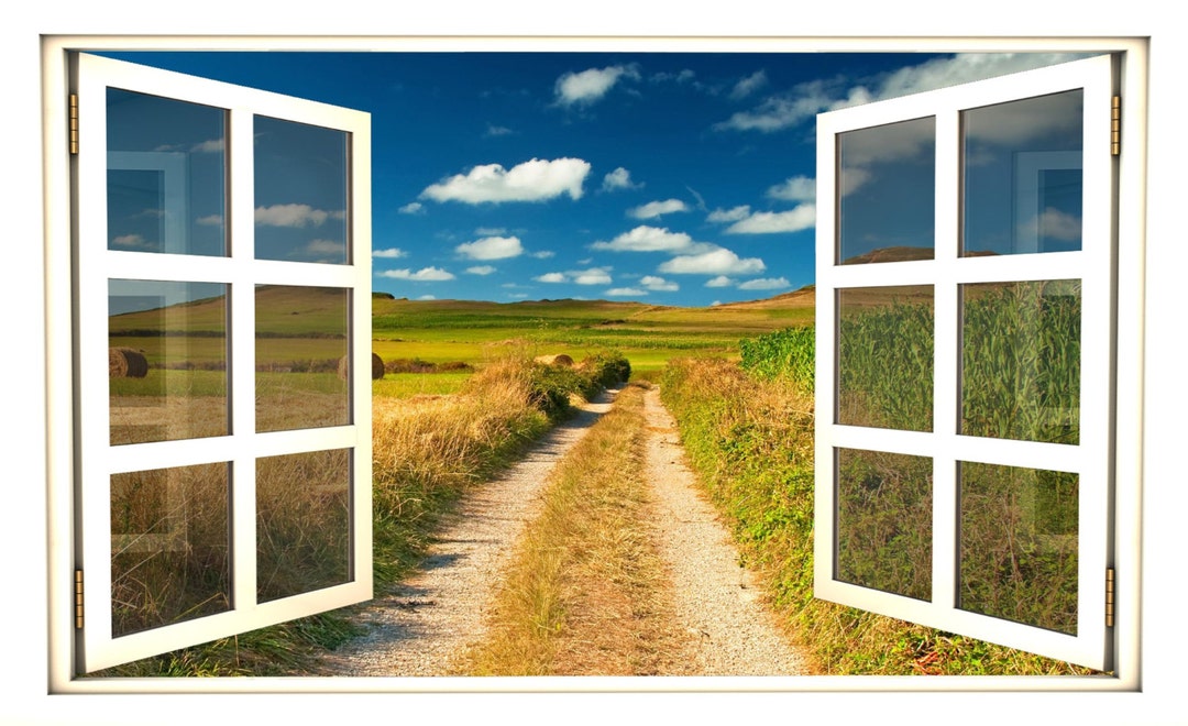 3D Window Country Road Wall Decal Mural Sticker Instant View - Etsy