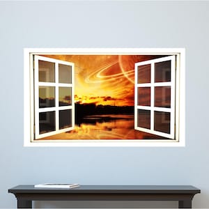 3D Window Decal Fantasy Sunset Wall Sticker Mural Landscape - Etsy