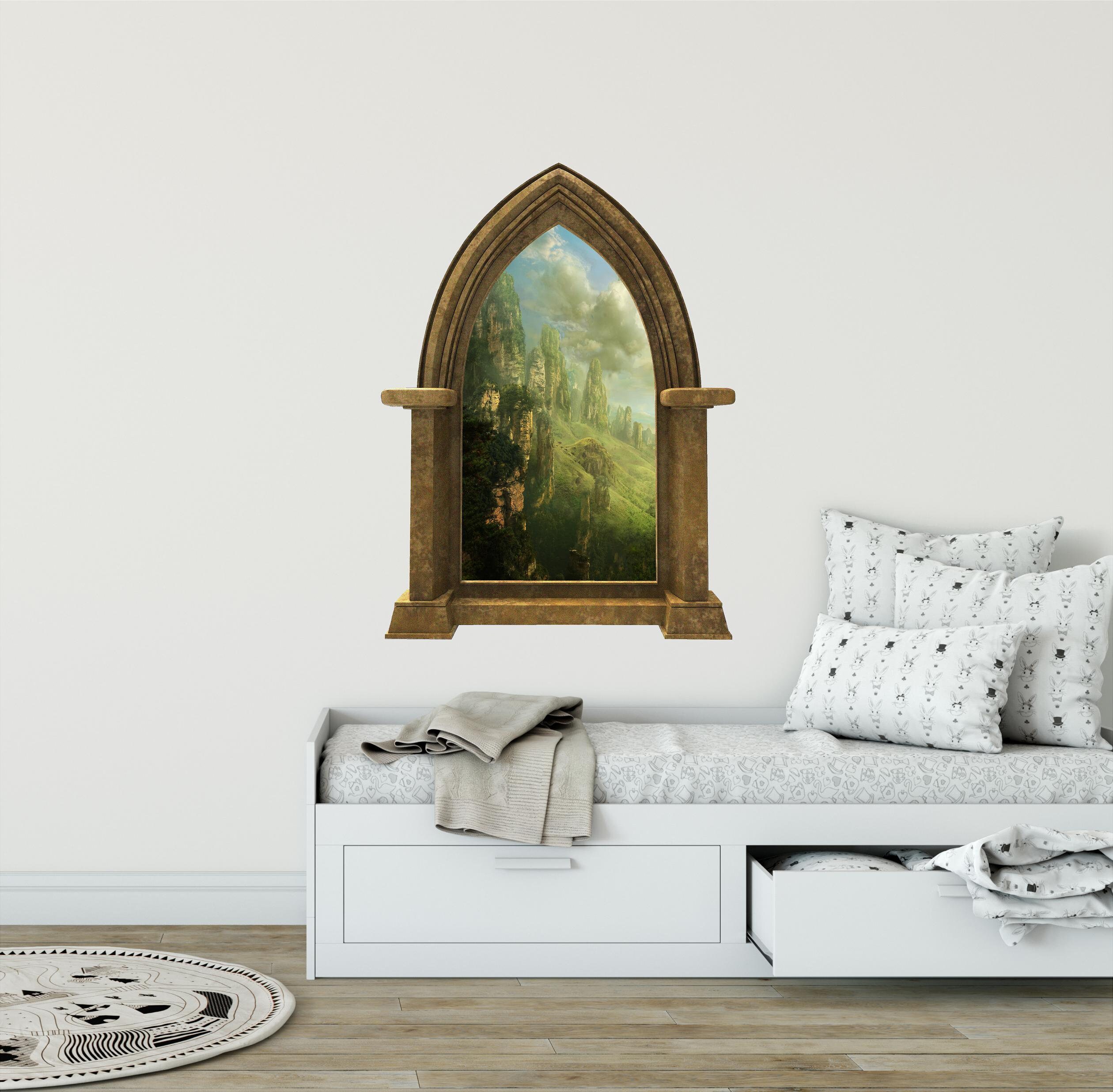 Castle Scape Rock Towers 1 Stone Castle 3D Window Wall Decal - Etsy