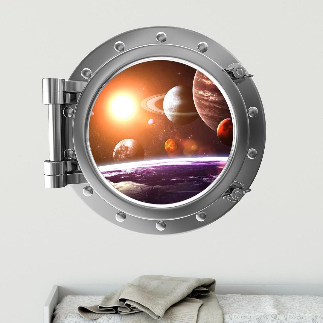 Portscape Solar System #3 Space Porthole Window Wall Decal Vinyl Wall ...