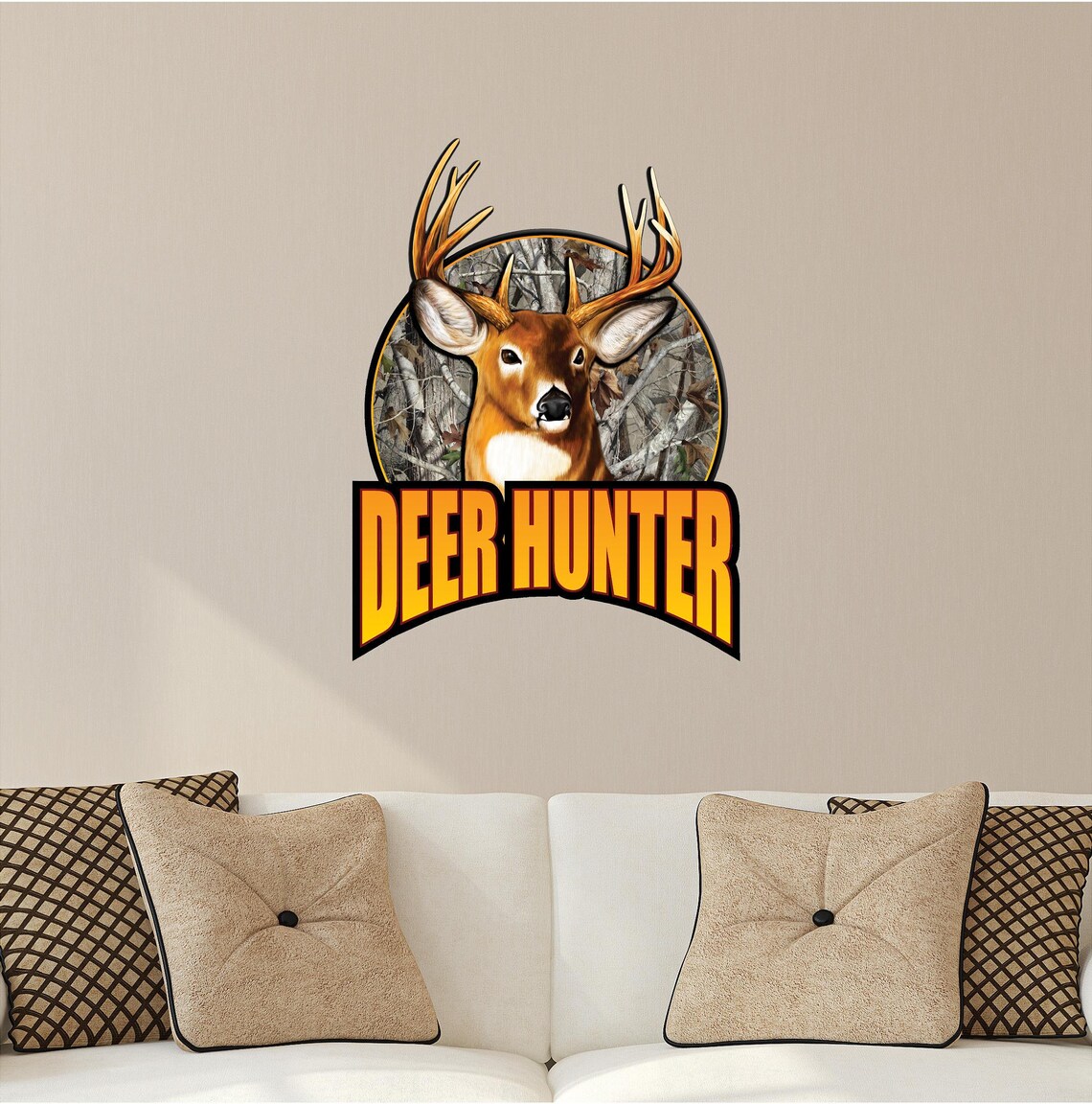 Deer Hunting Wall Decals Deer Hunter Logo Camo Wall Decal | Etsy