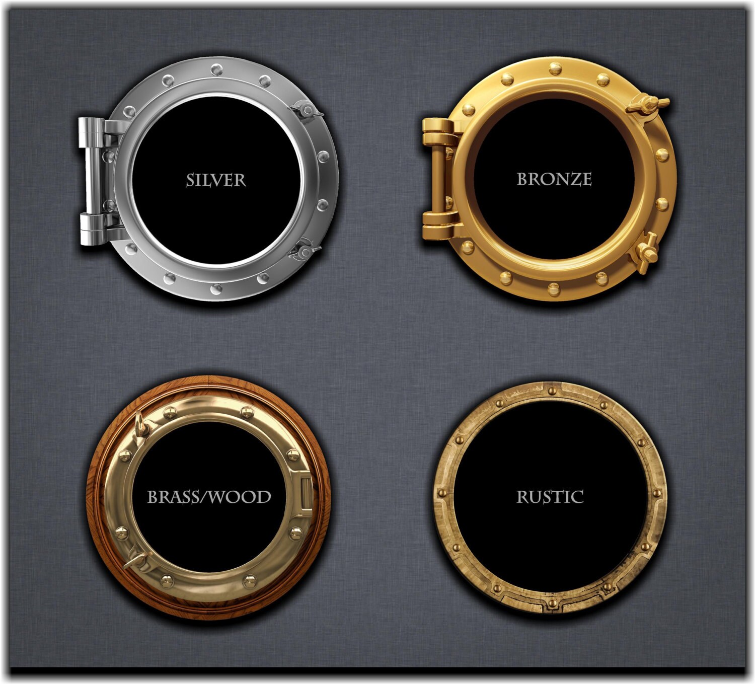 Port Scape Pirate Ship 2 Porthole 3D Window Wall Decal Vinyl | Etsy