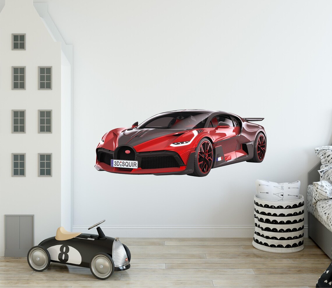 Bugatti Divo Ladybug Car Wall Decal Sticker Red Hypercar Removable ...